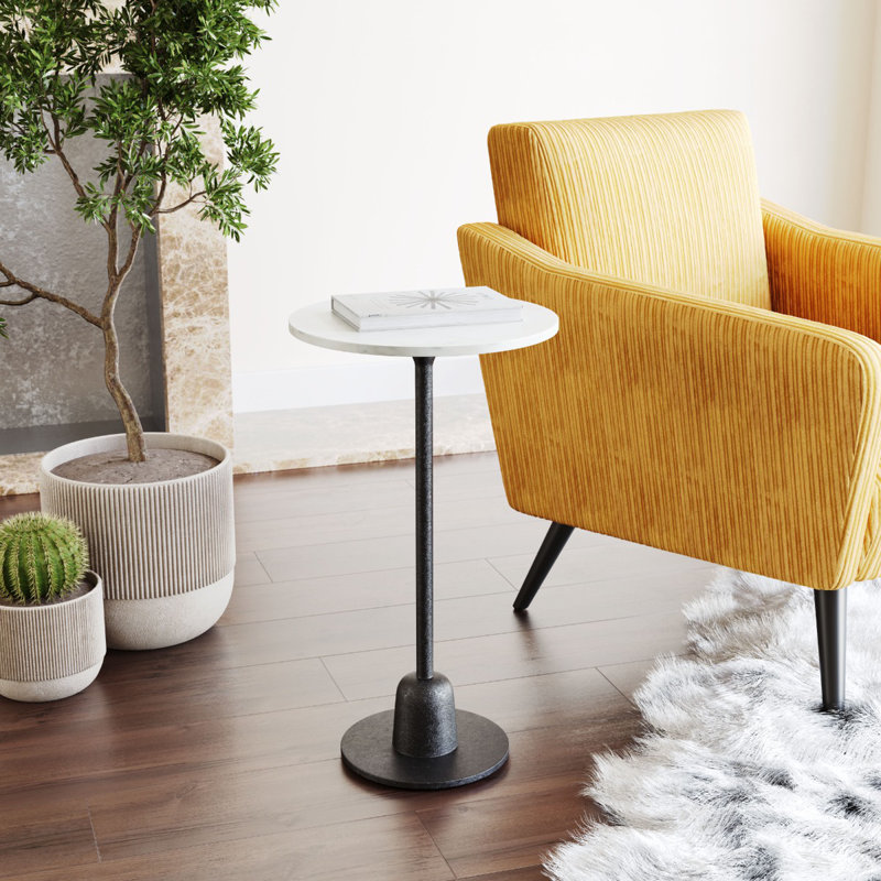 Zuo Hospitality Woozy Side Table White Black Wayfair Canada